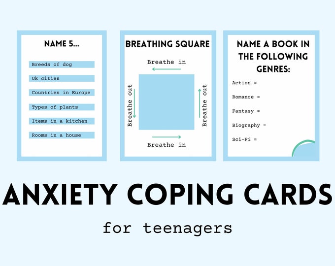 Anxiety Support Cards for Teenagers: Calming Flashcards - Etsy
