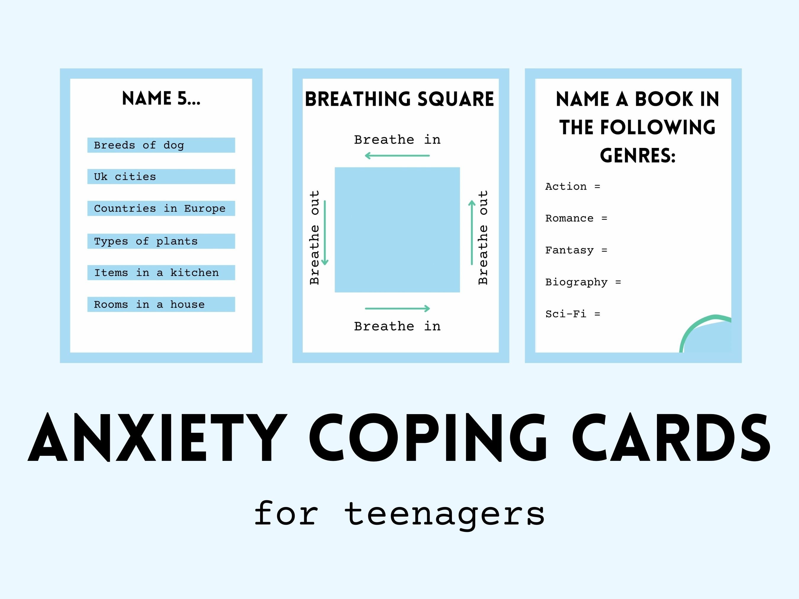 Anxiety Support Cards for Teenagers: Autism and Adhd Support Activity ...