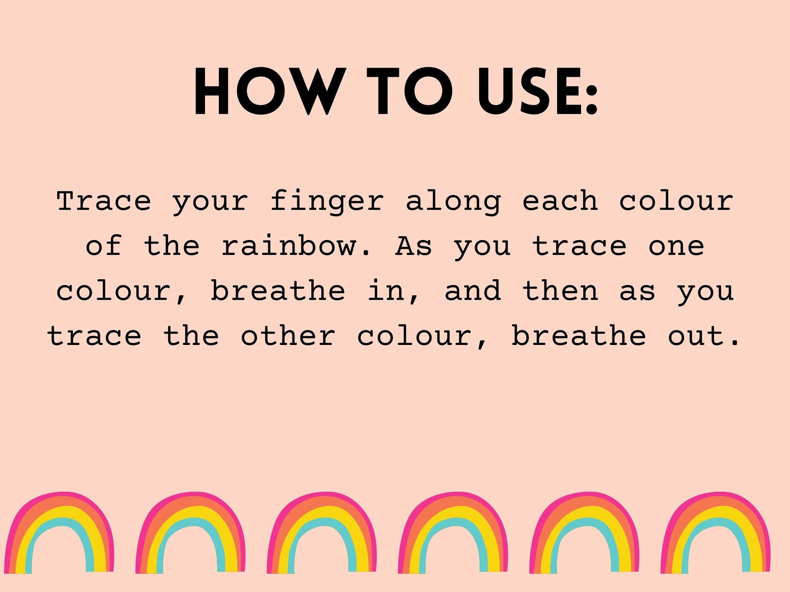 Mindful Breathing Tracing Rainbow - Finger Tracing Childrens ...
