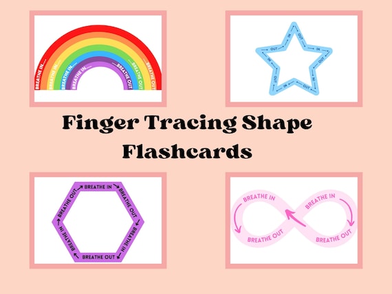 Finger Tracing Shape Card Grounding Techniques Calming | Etsy