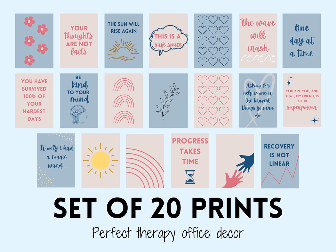 15 Therapy Office Decor Bundle Counseling Posters School Social Worker ...