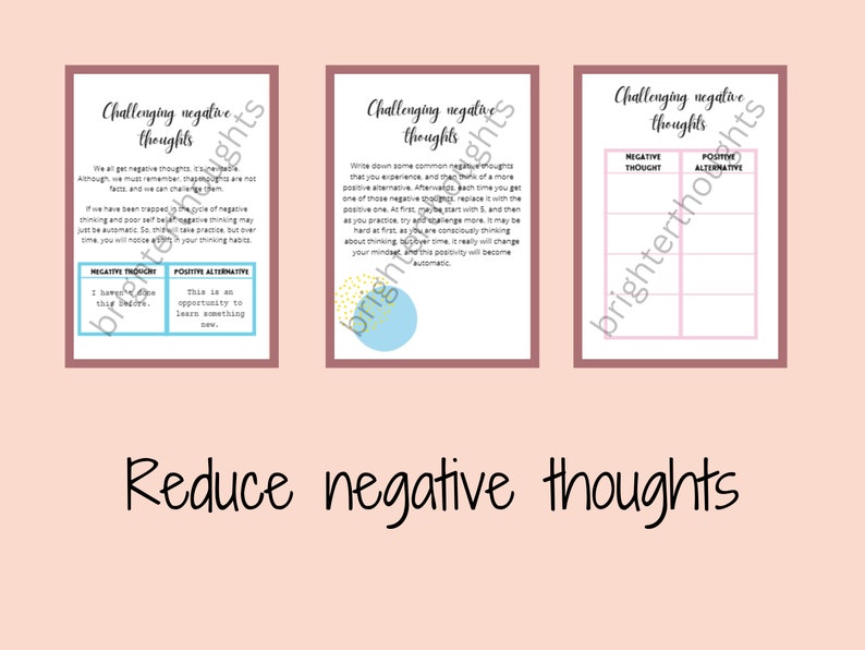 CBT Worksheet Bundle: CBT Coping Cards, Therapy Tools, Autism, Adhd ...