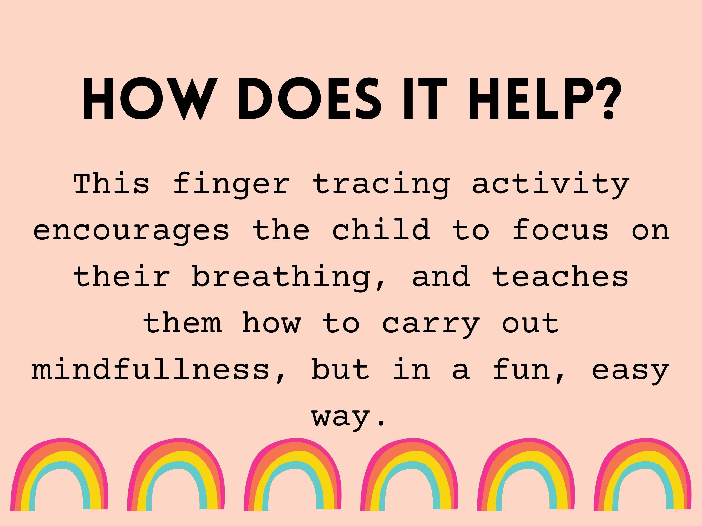 Finger Tracing Calm Down Poster, Mindfulness Breathing Cards, Calm Down ...