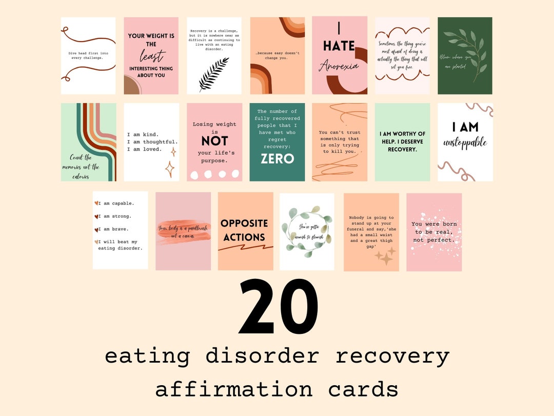 Eating Disorder Recovery Affirmation Cards: Ed Recovery, Body Image ...