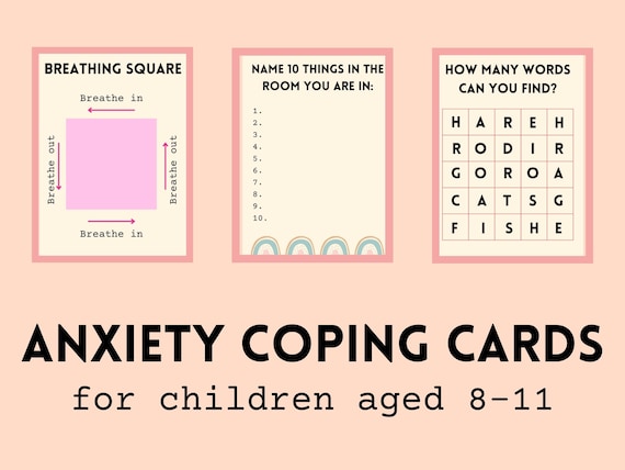 Mental Health Coping Cards for Children: Mindfullness for | Etsy