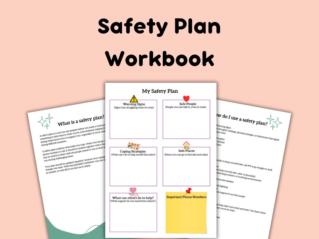 Safety Plan - Printable Mental Health Resource - Etsy