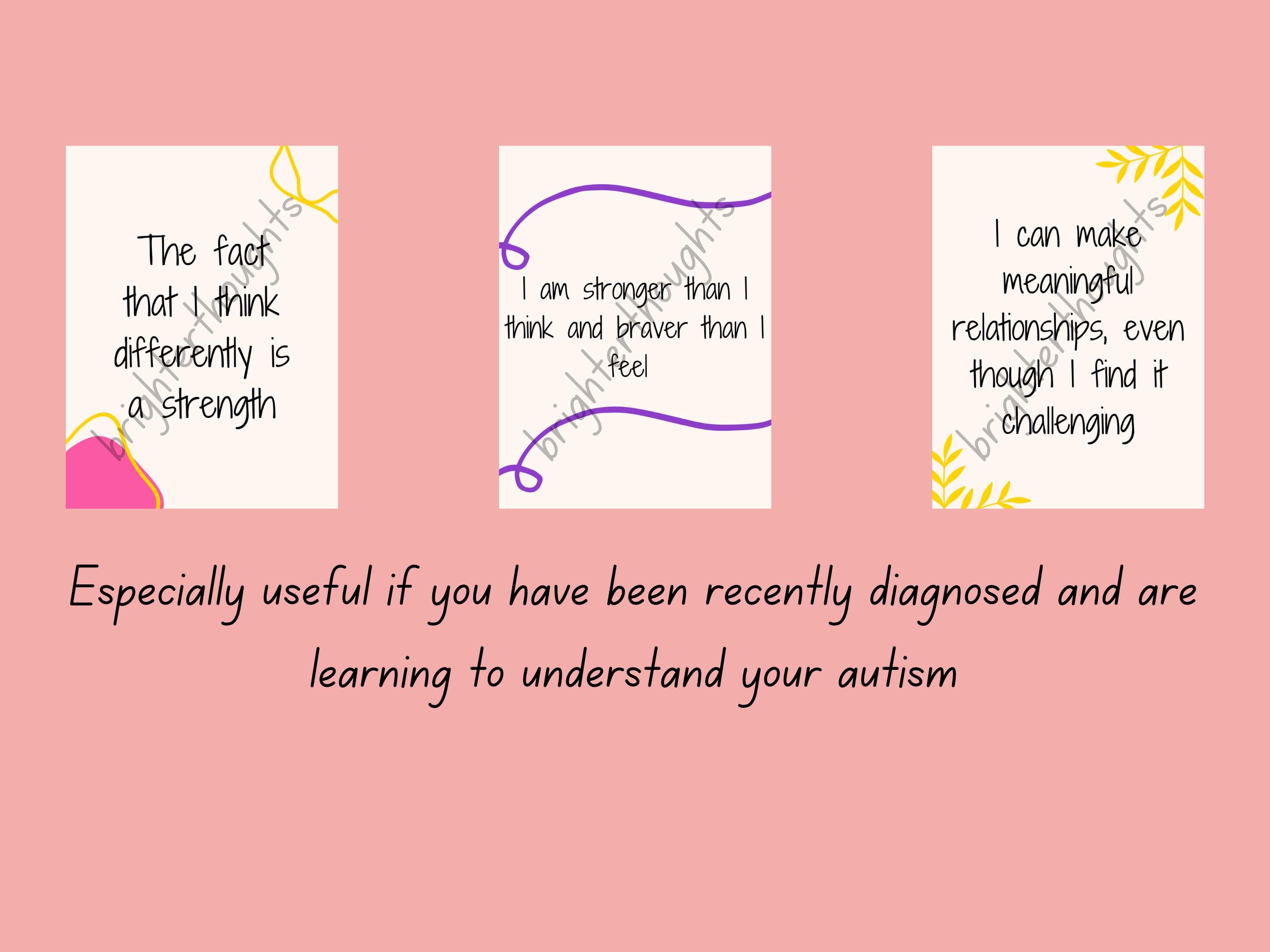 Autism Affirmation Cards: Autism Diagnosis, Neurodivergent, Anxiety ...