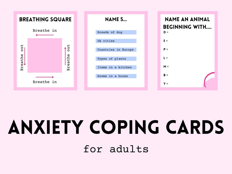 Anxiety Relief, Crisis Therapy, Coping Skills Cards, Coping Strategies ...