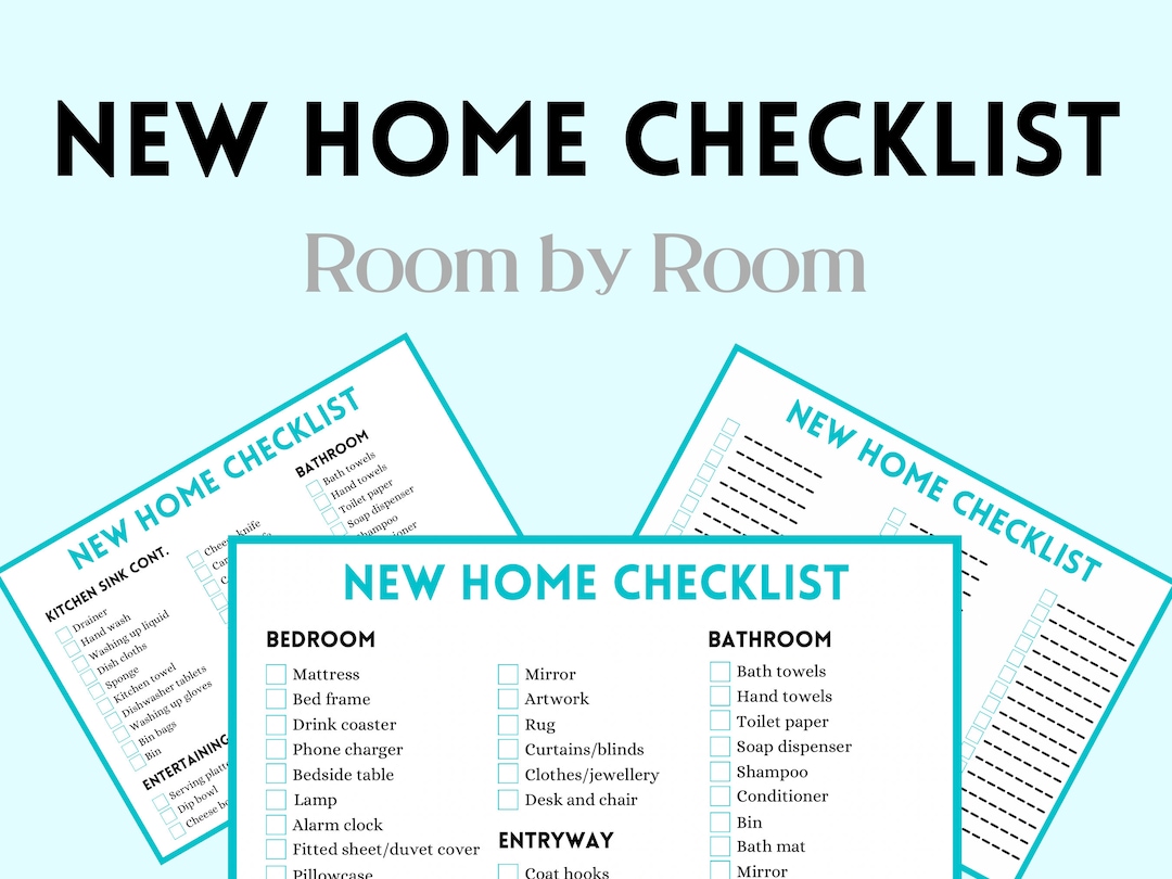 New Home Checklist, Custom Home Checklist, Moving House Planner ...