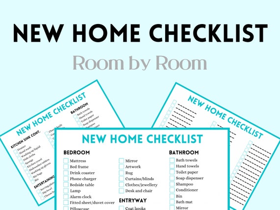 New Home Checklist Custom Home Checklist Moving House | Etsy