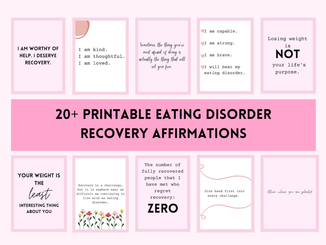 Ed Recovery Affirmations, Eating Disorder Recovery Cards, Body Image ...