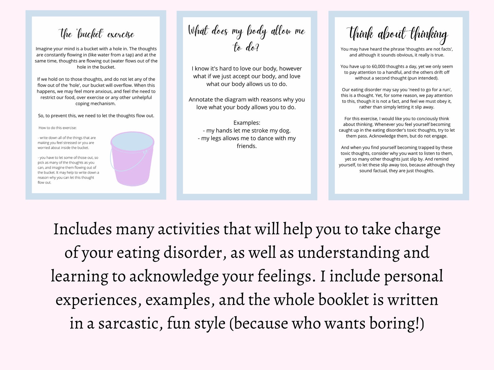 Eating Disorder Recovery Printable: Anorexia Bulimia Self Help Planner ...