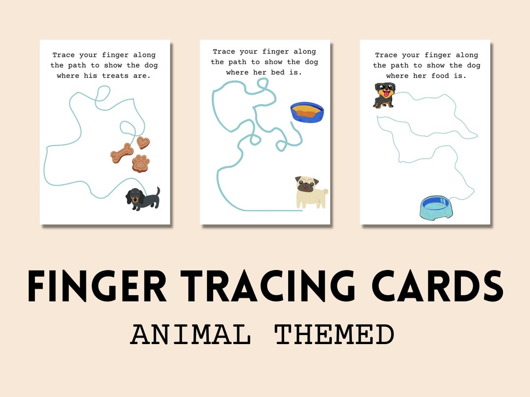 Animal Themed Finger Tracing Flashcard: Primary School Teaching ...
