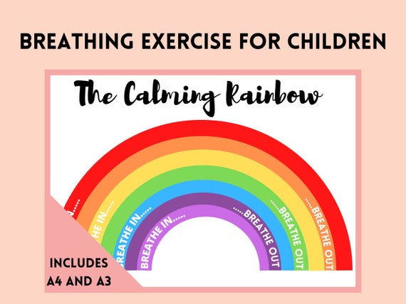 Mindful Breathing Tracing Rainbow Finger Tracing Childrens | Etsy