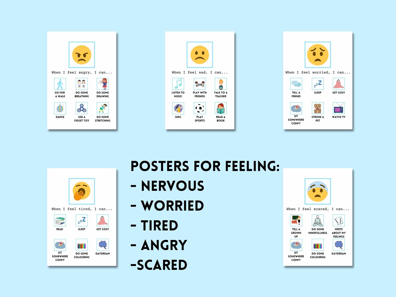 Calm Down Corner Kit for Kids, Printable Emotional Regulation for ...