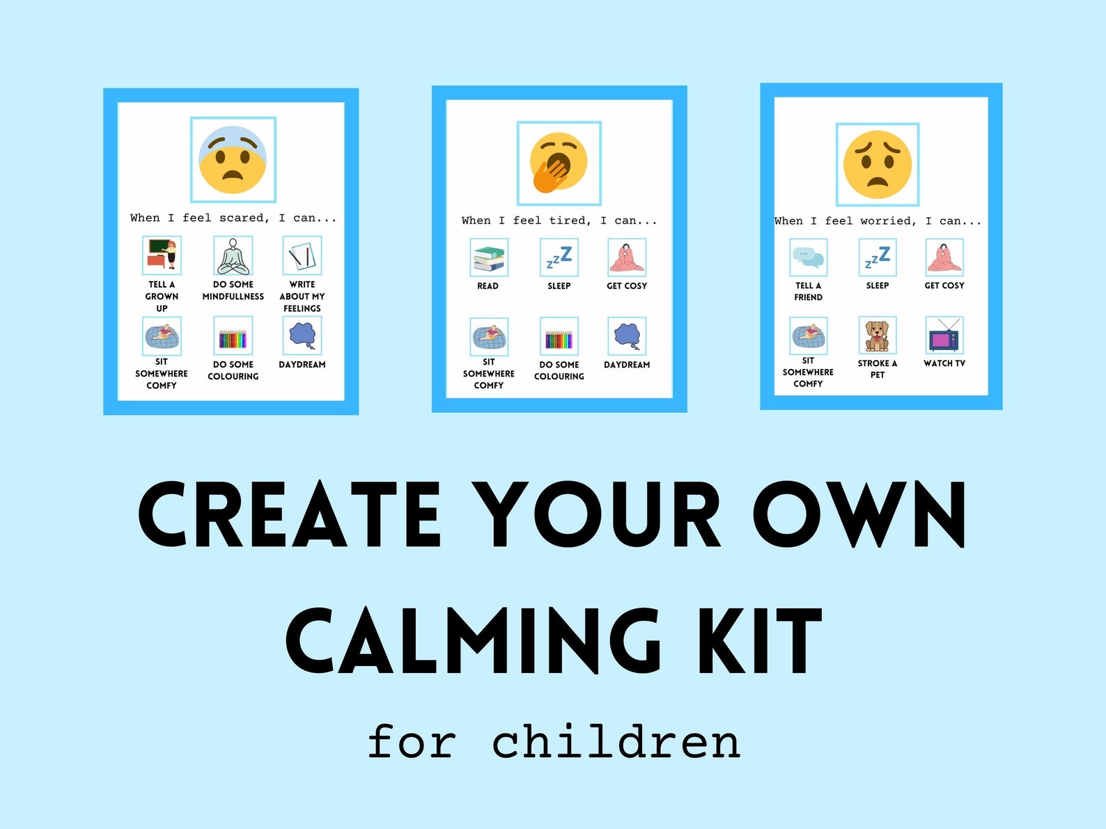 Calm Down Corner Kit for Kids, Printable Emotional Regulation for ...