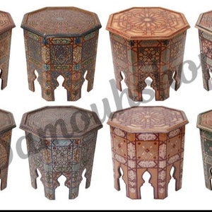 Moroccan Side Table | Wooden Table | Hand Painted | Moroccan Furniture ...