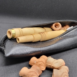 Handmade Moroccan Sebsi Pipes Set, Wooden Authentic Pipa With Leather ...