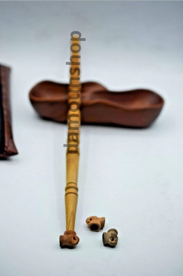 Lot de 2 pipes Sebsi traditionnelles marocaines, pipes en bois faites ...