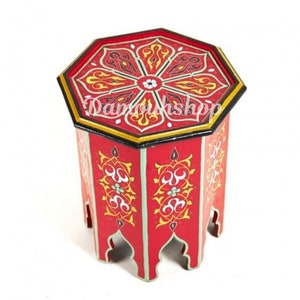 Moroccan Side Table | Wooden Table | Hand Painted | Moroccan Furniture ...