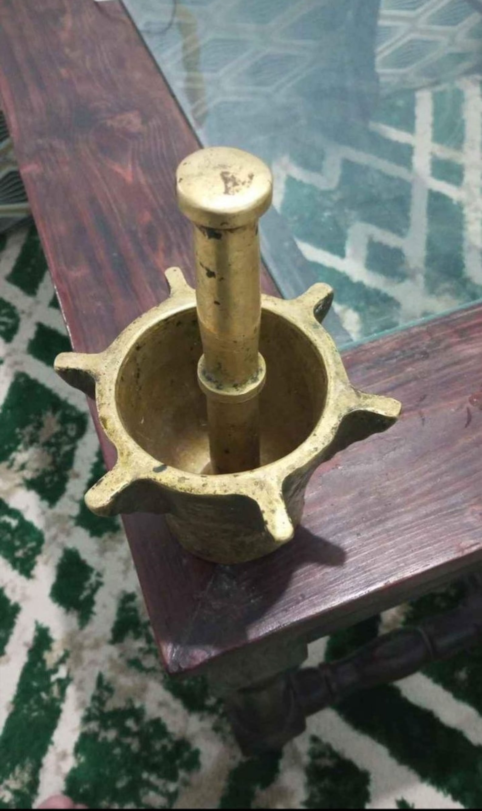 Antique Moroccan Brass Mortar & Pestle: Touareg Mehraz Spice Grinder - Etsy