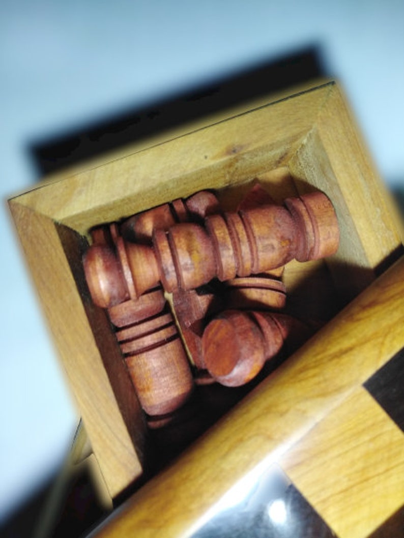 Handmade Thuya Wood Chessboard: Moroccan Puzzle Box Game - Etsy