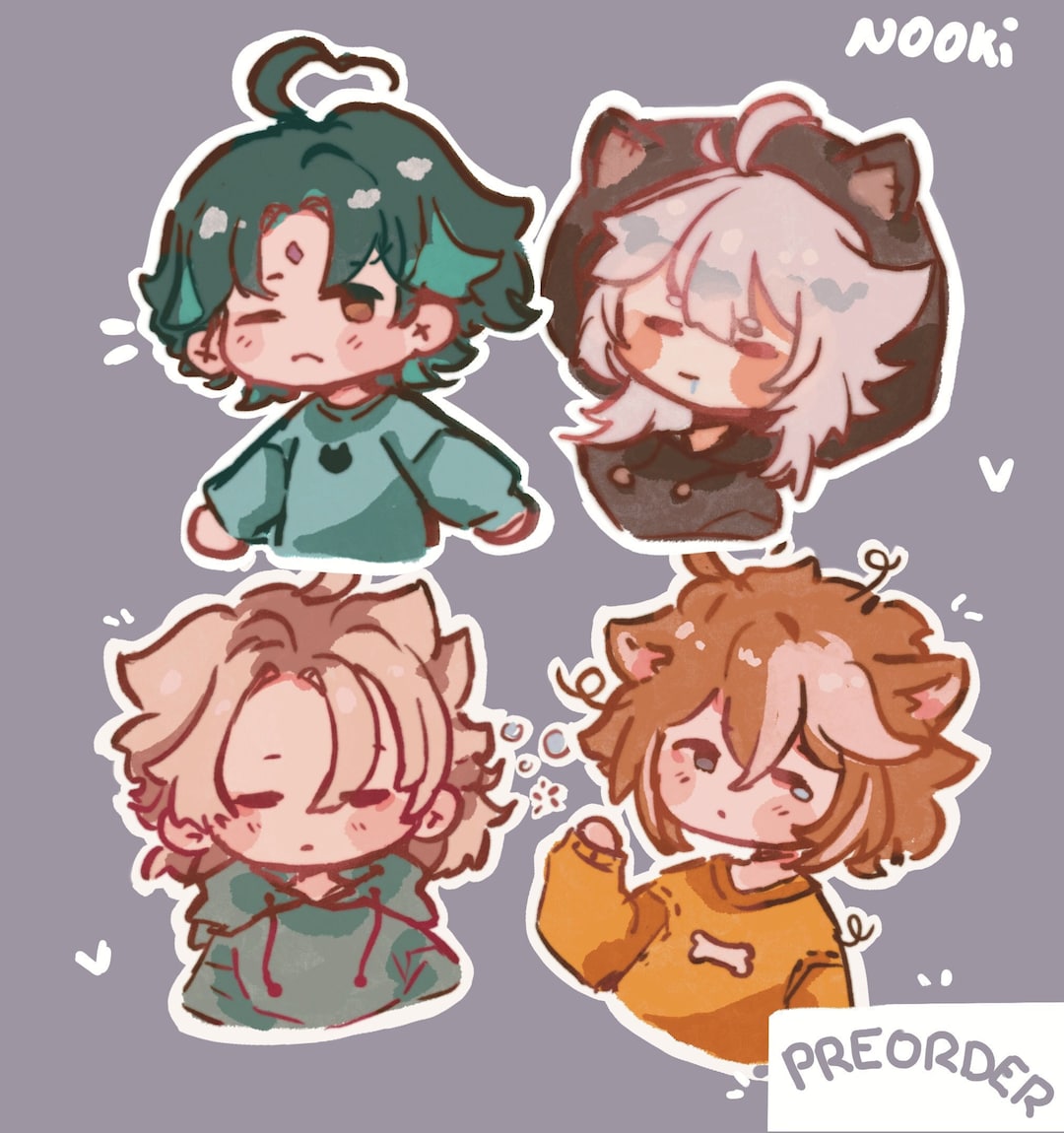 Genshin Impact Sleepy Stickers Xiao, Gorou, Albedo and Razor - Etsy