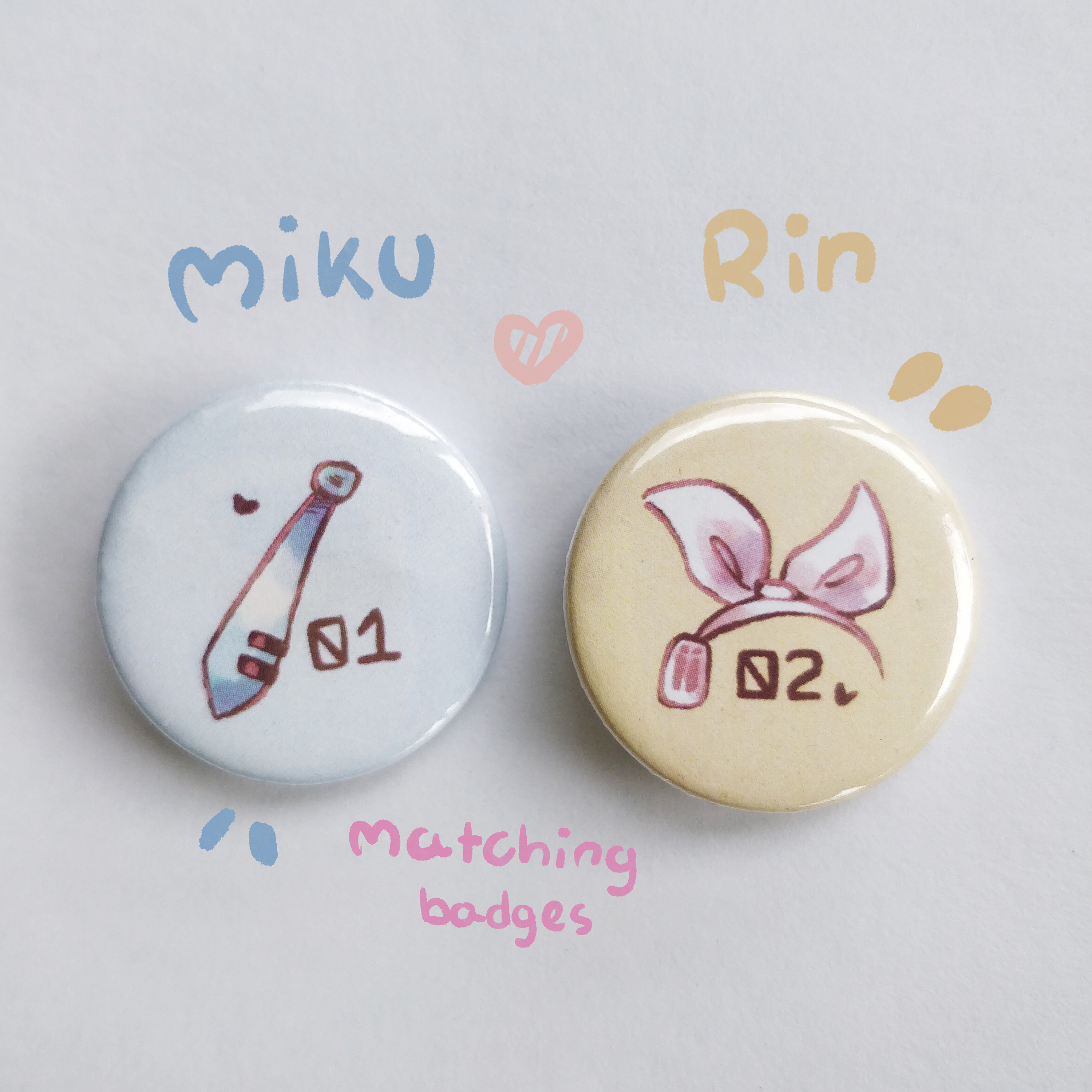 Miku and Rin Matching Button Badges - Etsy