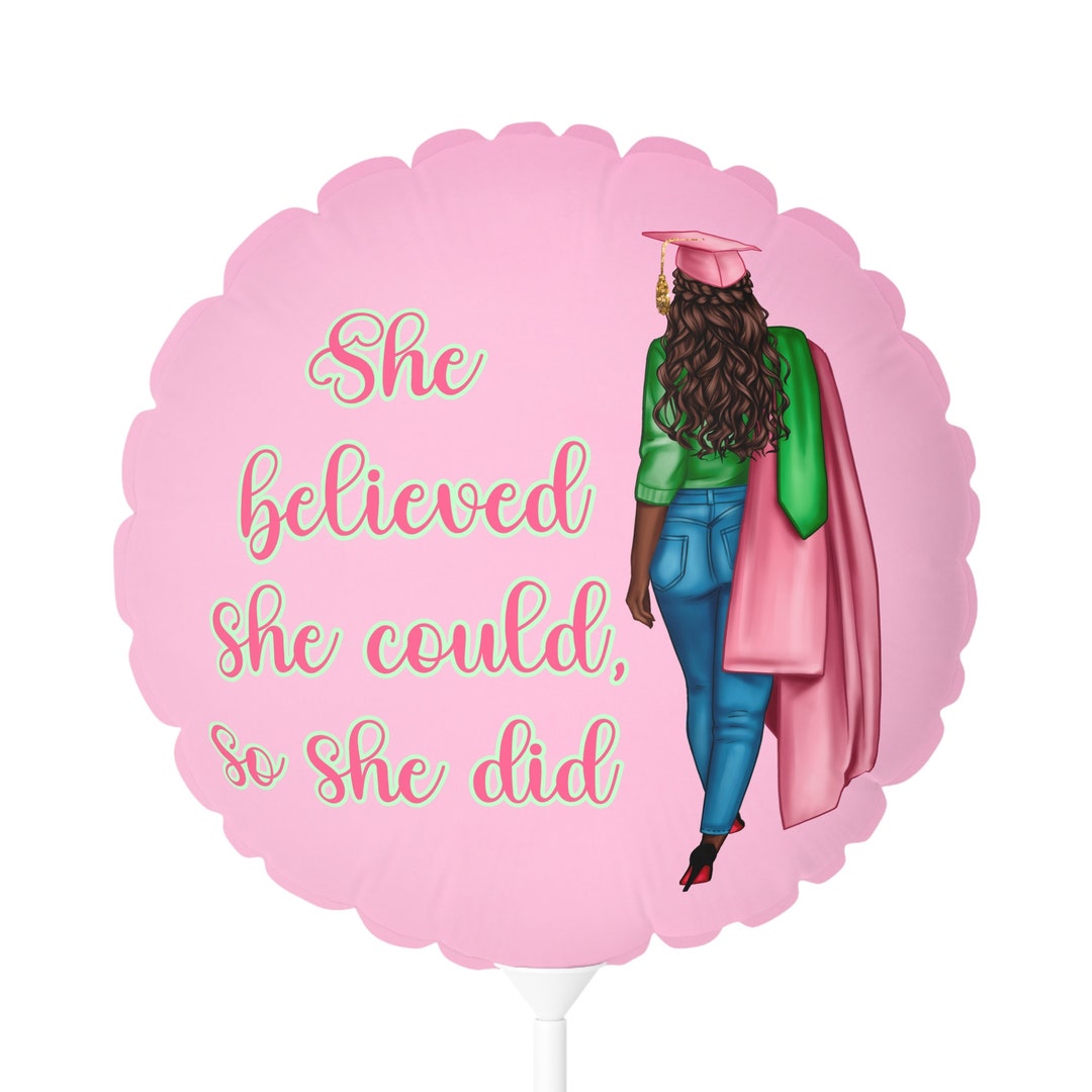 Personalized Pink and Green Graduation Balloons 11", 2024 Grad Party ...