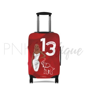 Delta Sigma Theta Red and White Luggage Cover / Black Women's Gift ...