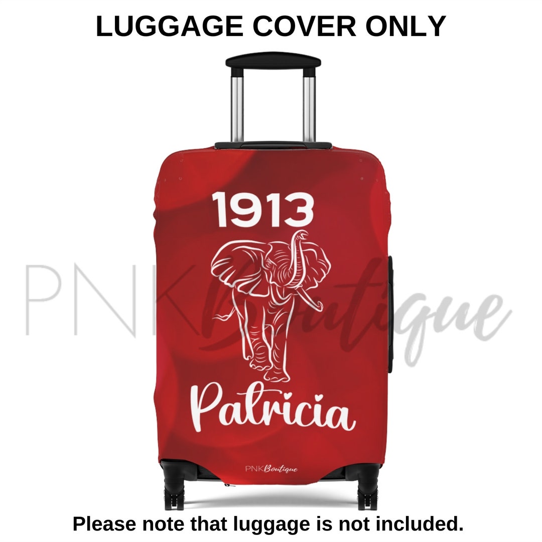 Red and White DST 1913 Luggage Cover, Black Women's Travel Gift ...