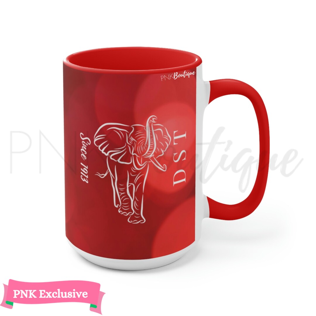 Red and White Coffee Mugs, DST Sorority Paraphernalia Gifts, Black ...