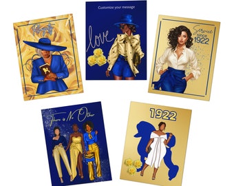 Happy Sigmaversary Card, Sigma Gamma Rho Inspired Greeting Card, Blue ...