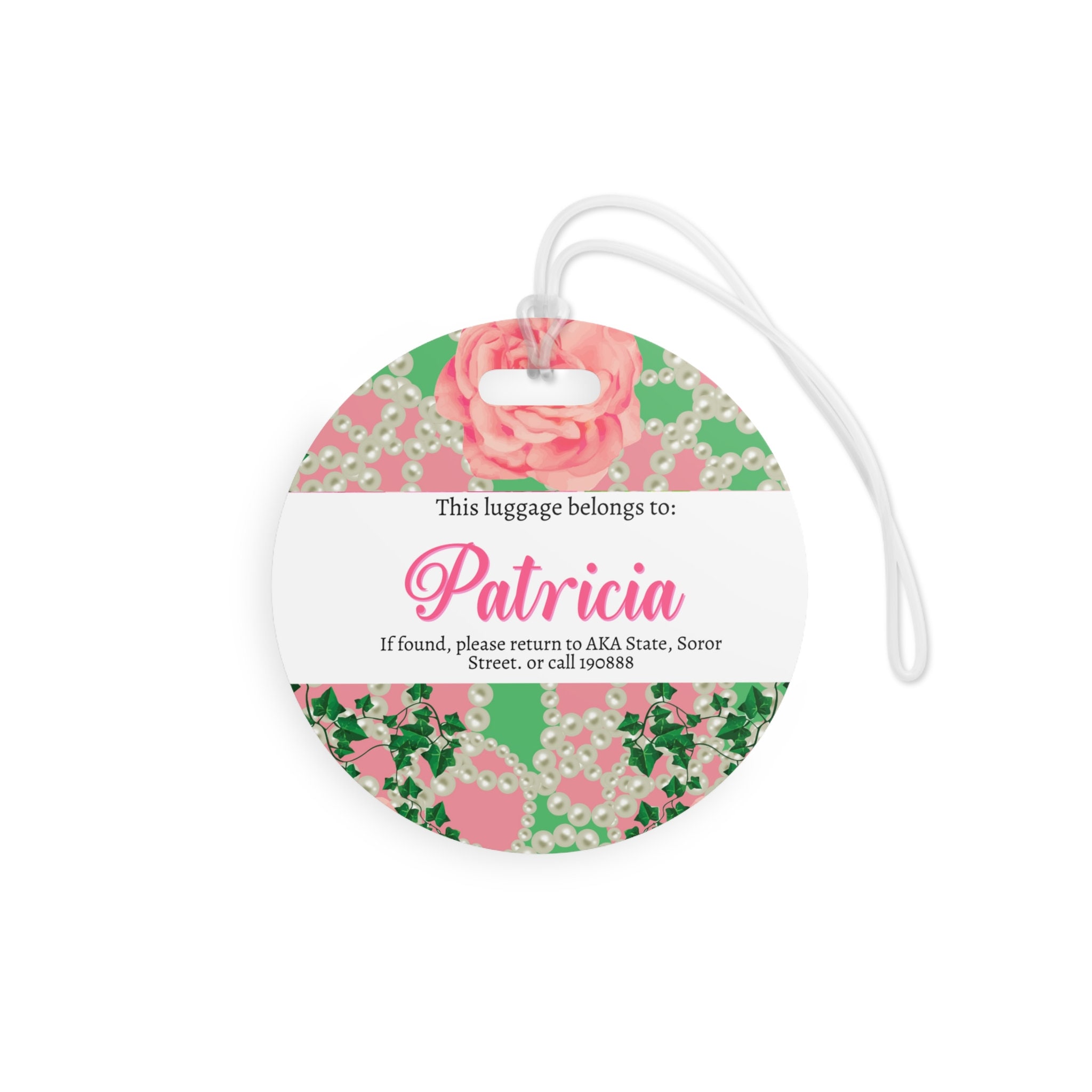 Pink and Green Alpha Kappa Alpha Luggage Tag AKA - Etsy