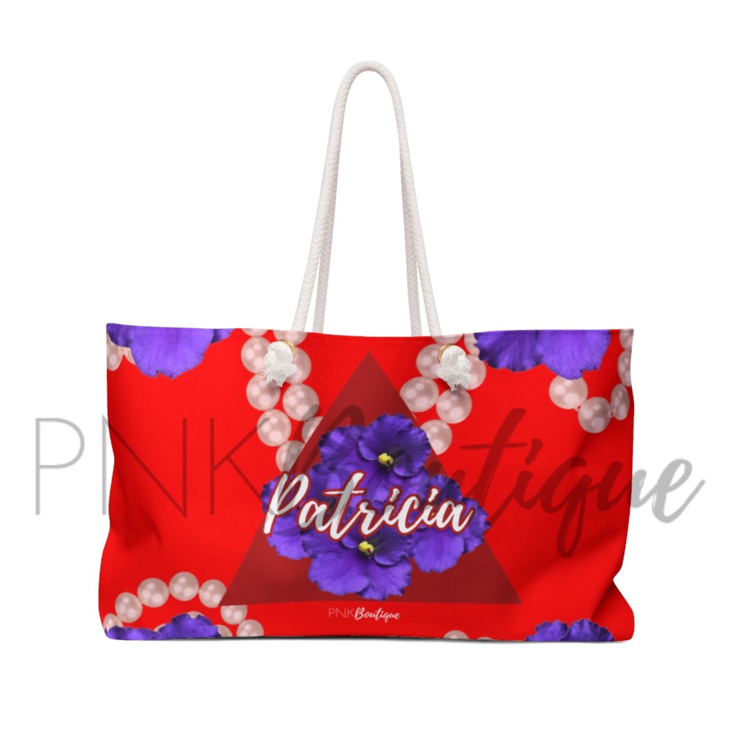 Personalized Red and White Weekender Bag, Delta Sorority Gifts, D9 ...