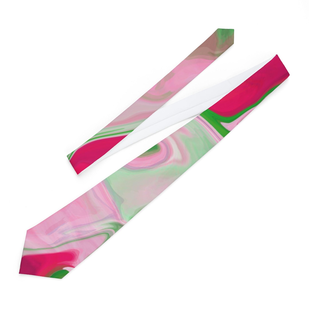 Pink and Green Sorority Inspired Necktie | New Member Crossing Gift - Etsy