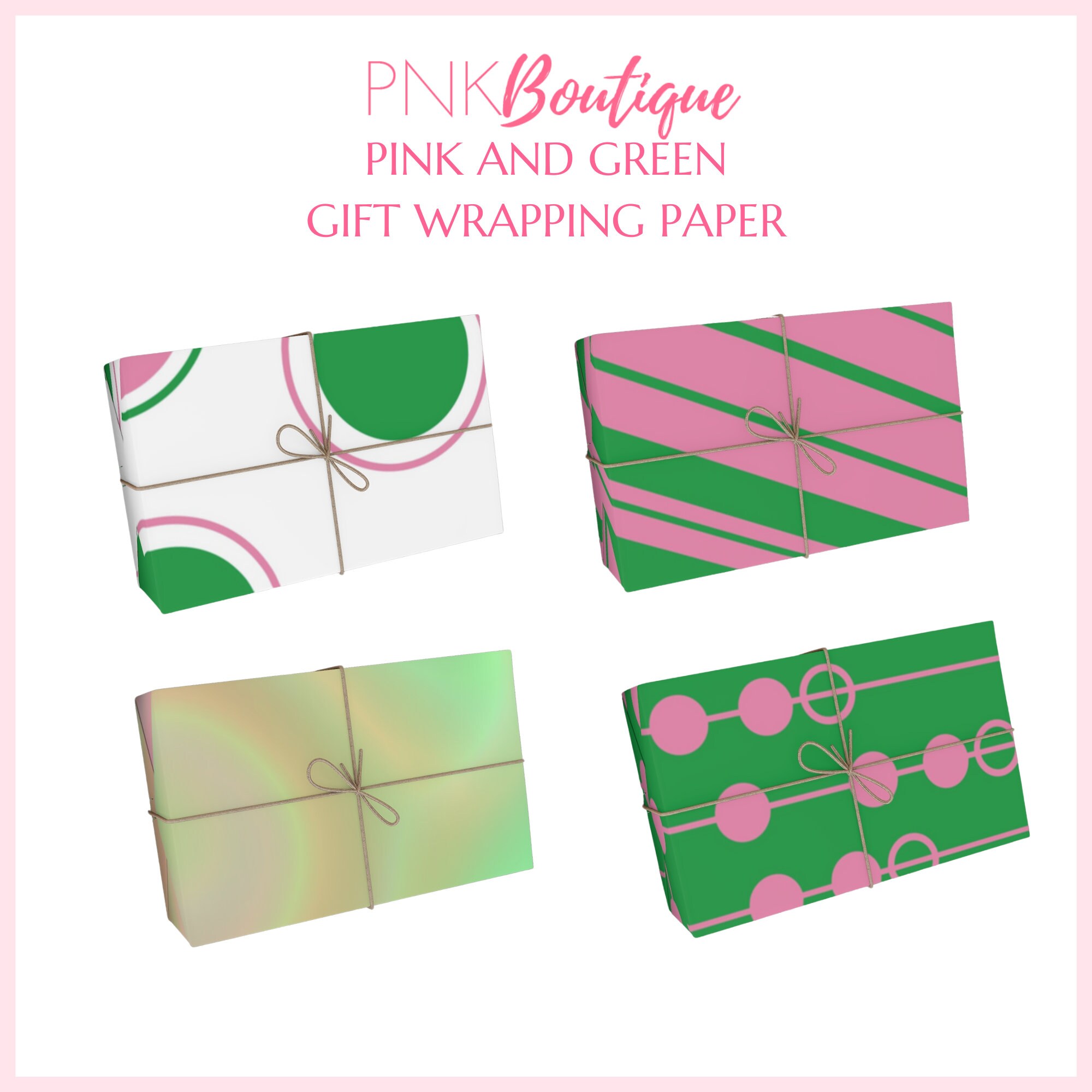 AKA Paraphernalia Pink and Green Gift Wrap, Black Women's Gift,aka Gift ...
