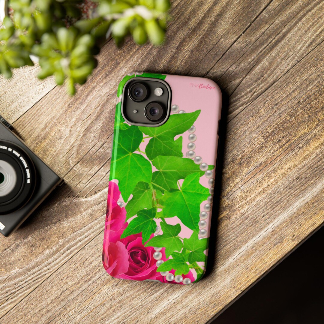 Ivy and Pearls Pink and Green Phone Case, D9 Paraphernalia, iPhone Case ...