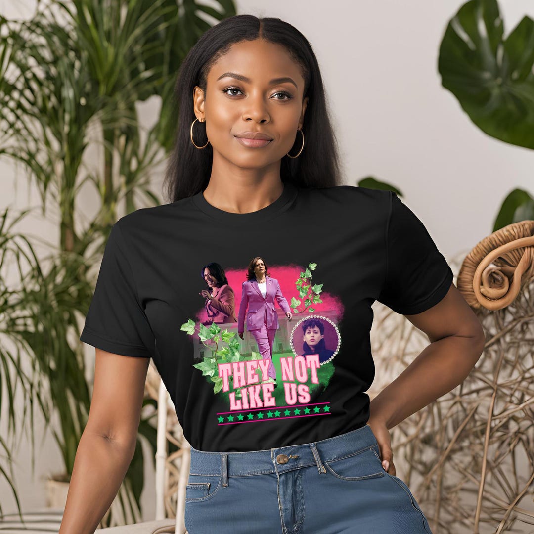 Pink and Green Kamala Harris 2024 They Not Like Us T-shirt, D9 Vote ...