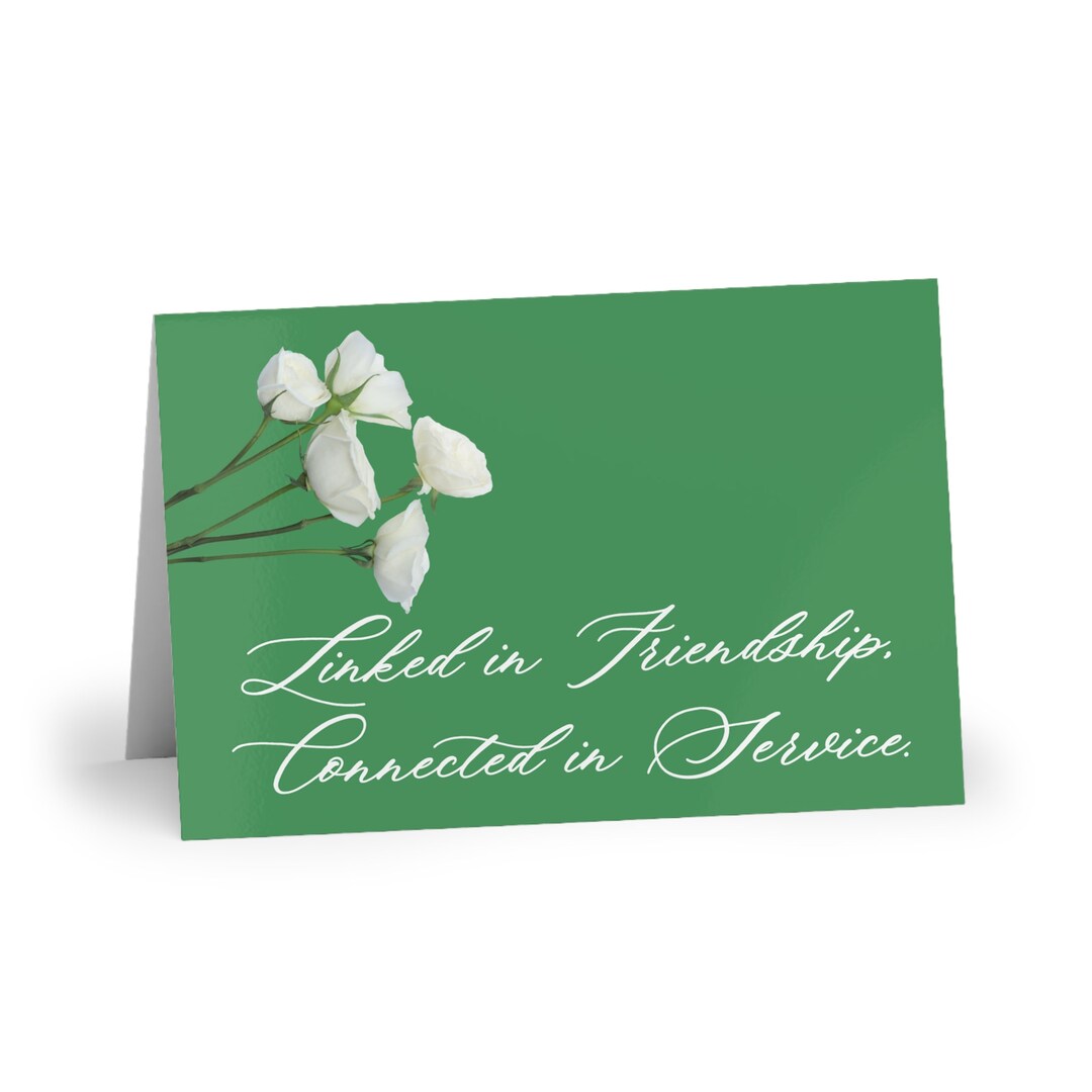 The Links Inc Greeting Cards 10-pcs, Green and White Note Cards, Links ...