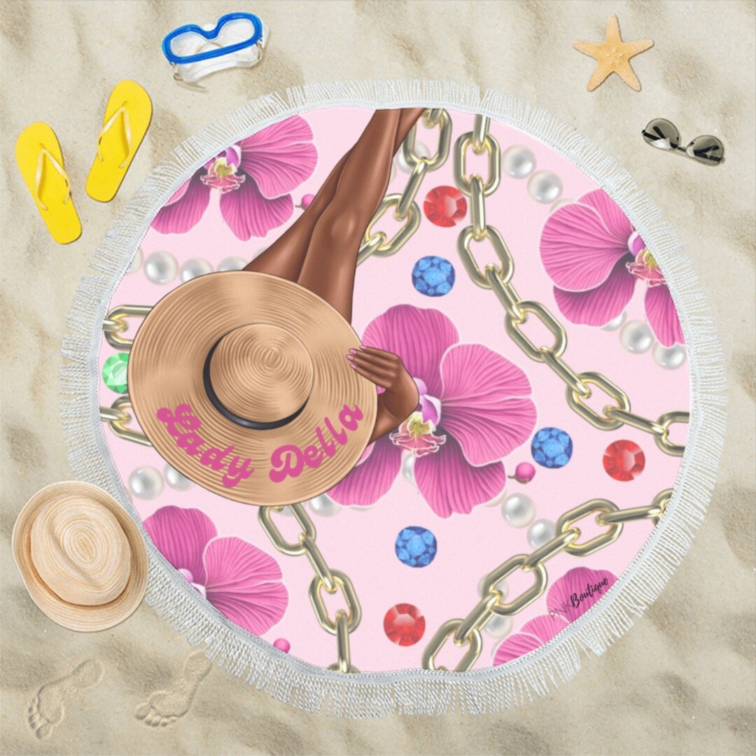 Personalized Top Ladies Round Beach Towel, Top Ladies of Distinction ...