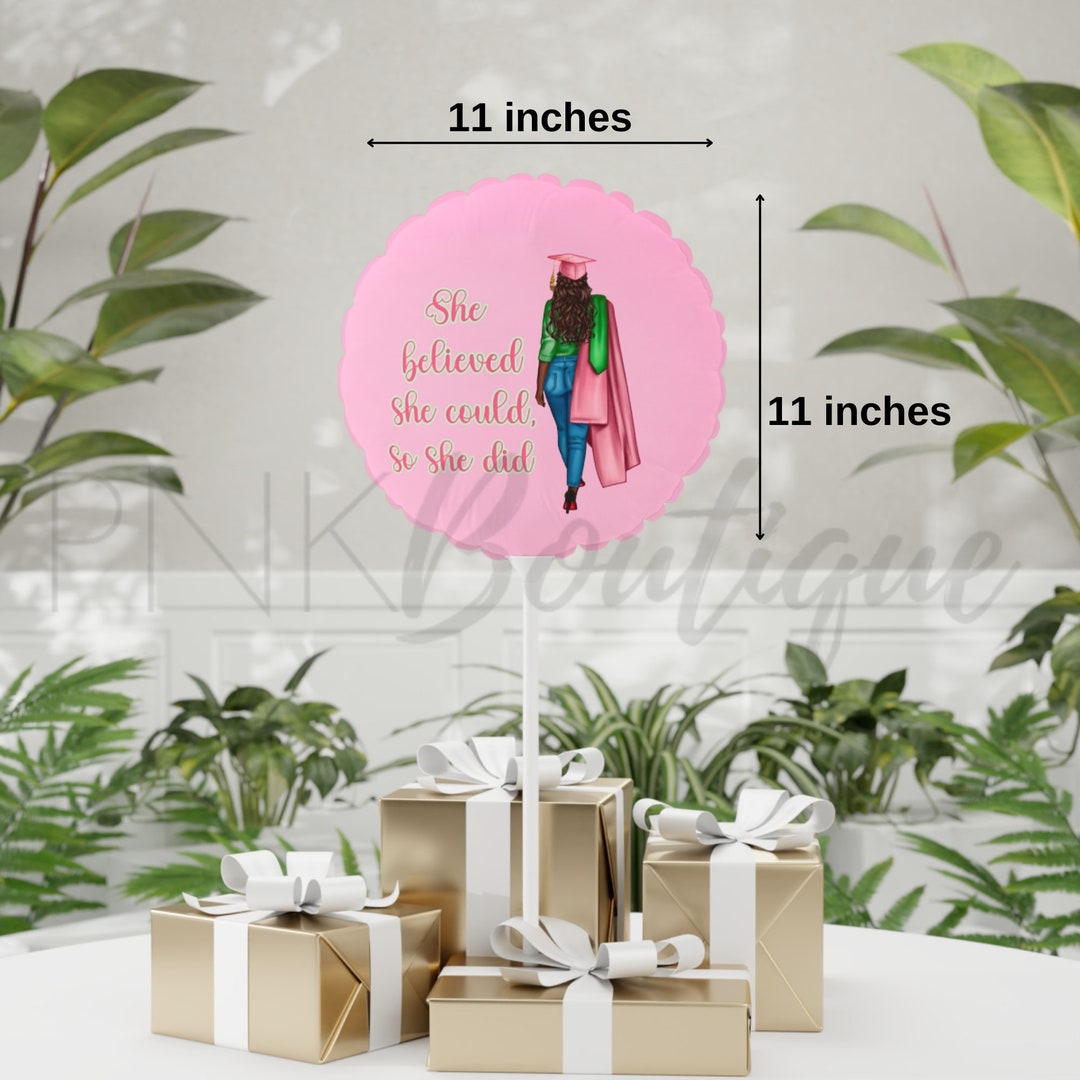 Personalized Pink and Green Graduation Balloons 11", 2024 Grad Party ...