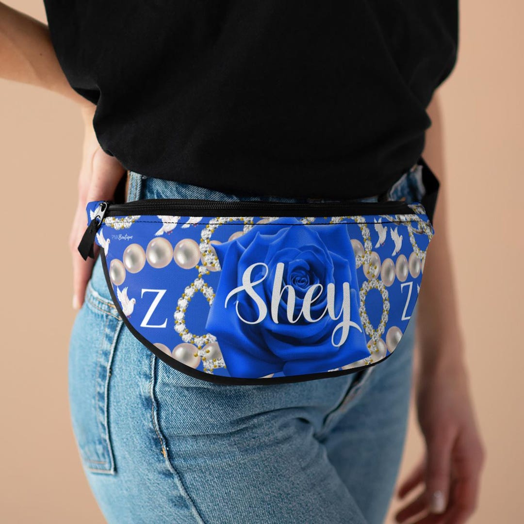 Personalized Blue and White Fanny Pack, D9 Paraphernalia, HBCU Women's ...