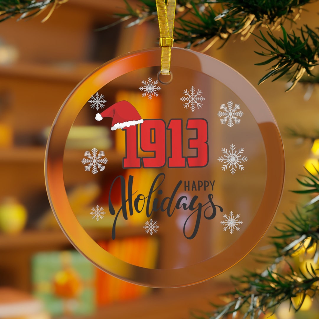 Red and White Sorority Glass Ornament, D9 Xmas Ornament, DST ...