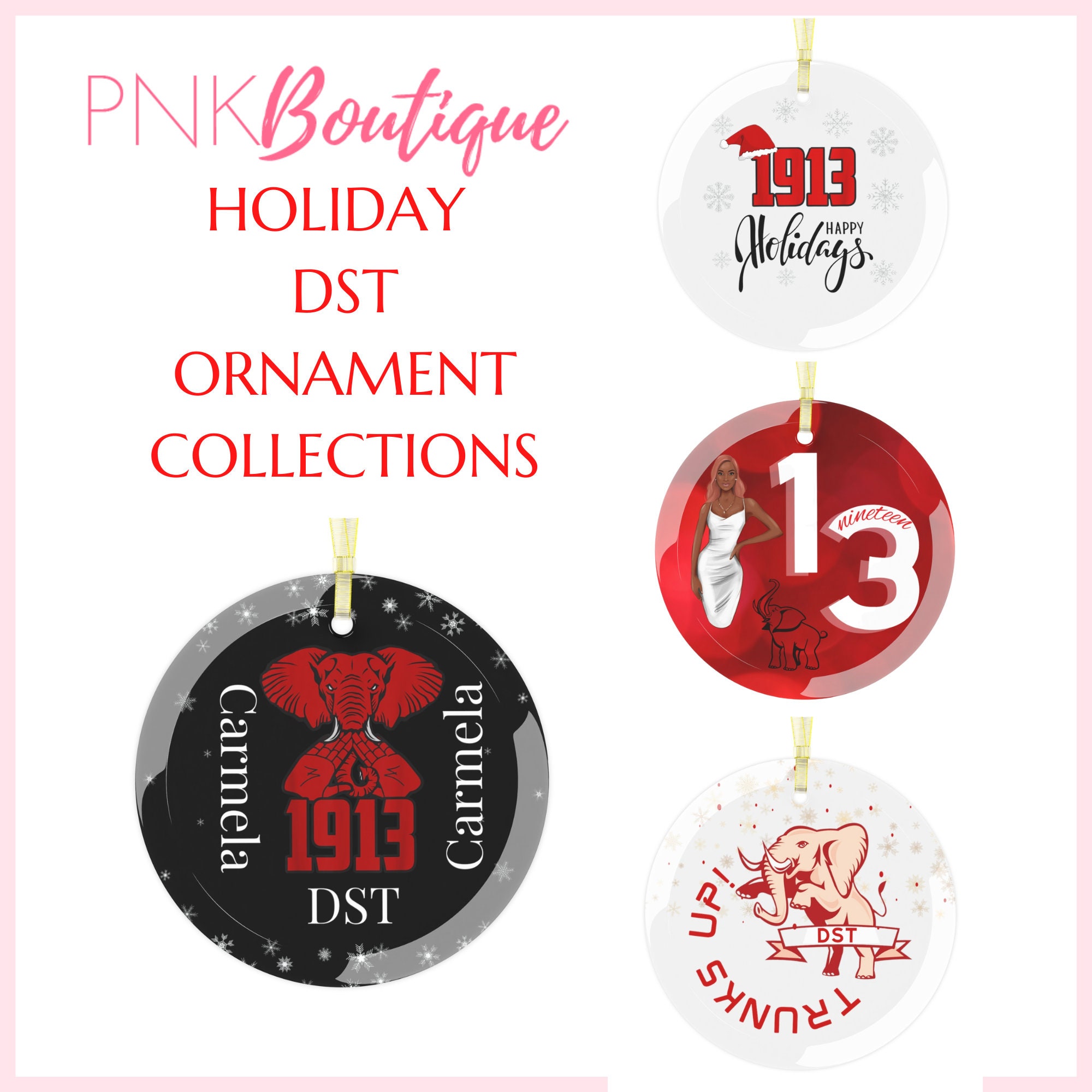 Delta Sigma Theta Glass Ornament, DST Paraphernalia, DST Glass Ornament ...