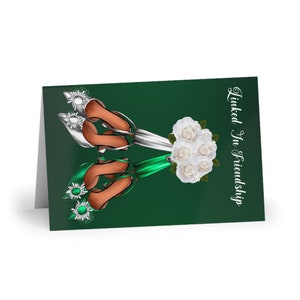 The Links Inc Greeting Cards 10-pcs, Green and White Note Cards, Links ...