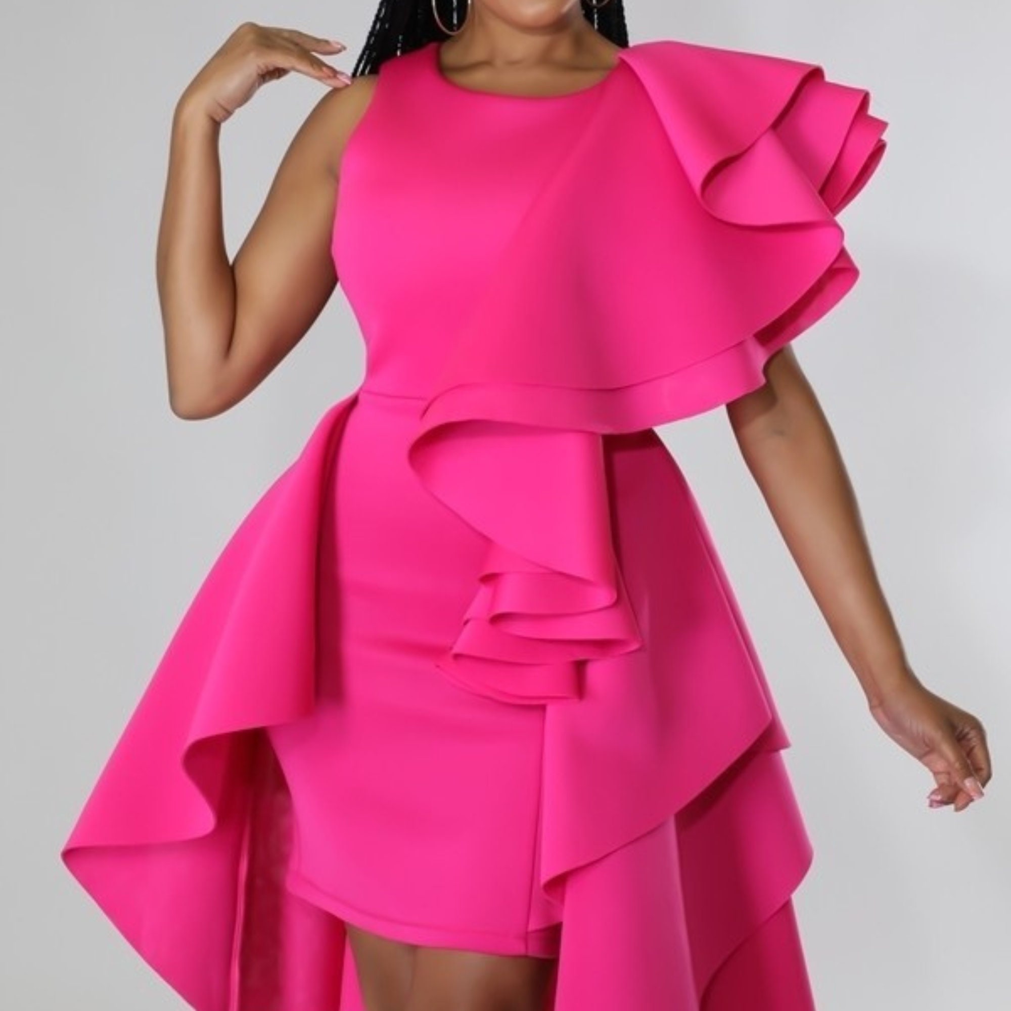 Hot Pink Dress for Women Ruffle Dress for Women Hot Pink - Etsy
