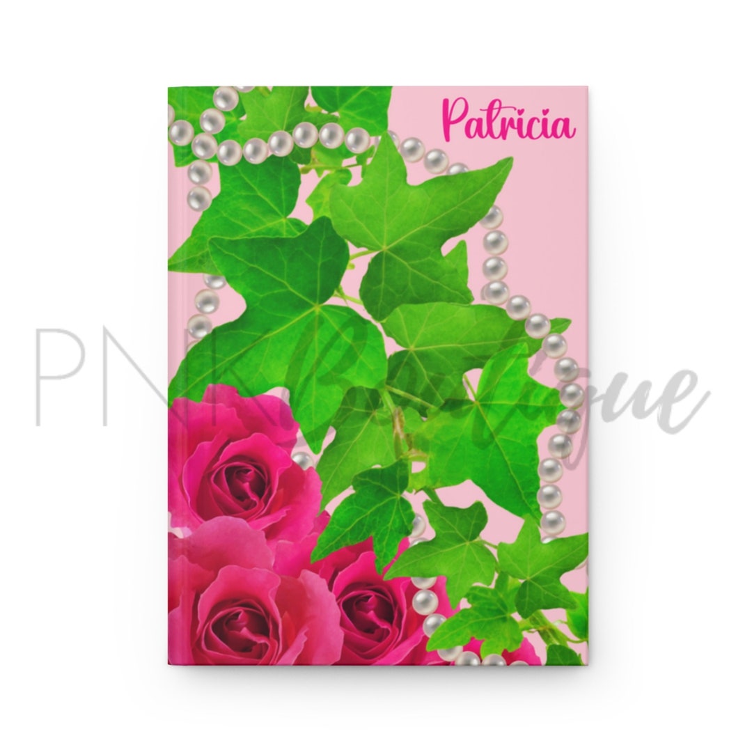 Custom Pink and Green Hardcover Journal Matte, Sorority Paraphernalia ...