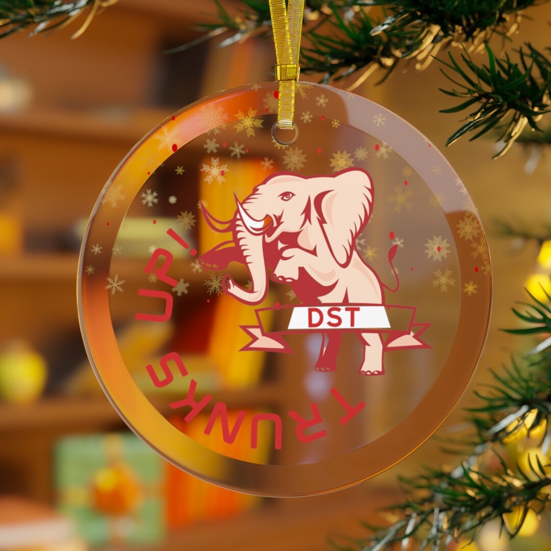 Red and White Trunks up Glass Ornament, DST Paraphernalia, HBCU Divine ...