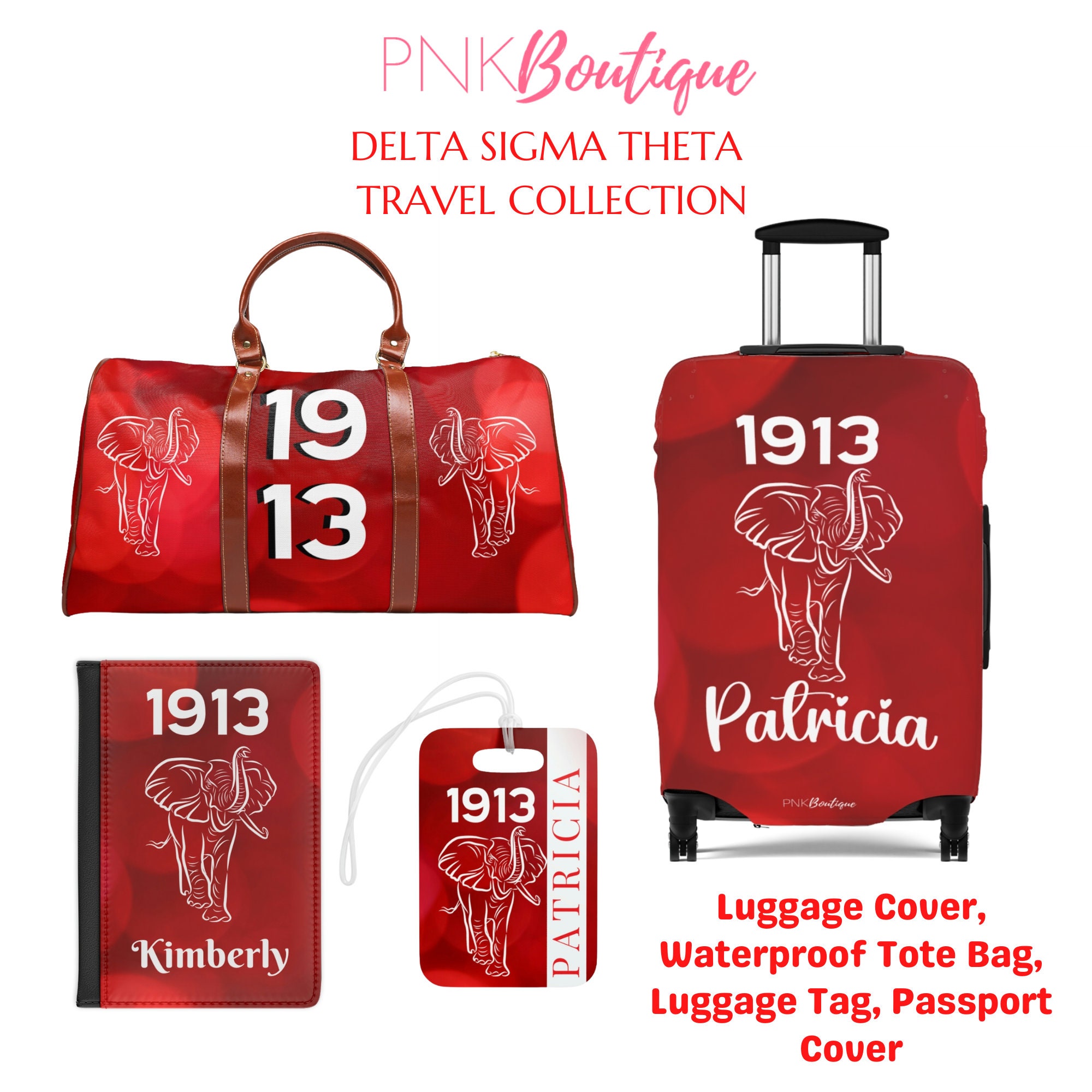 Delta Sigma Theta Red and White Luggage Cover sold by Gustavo ...